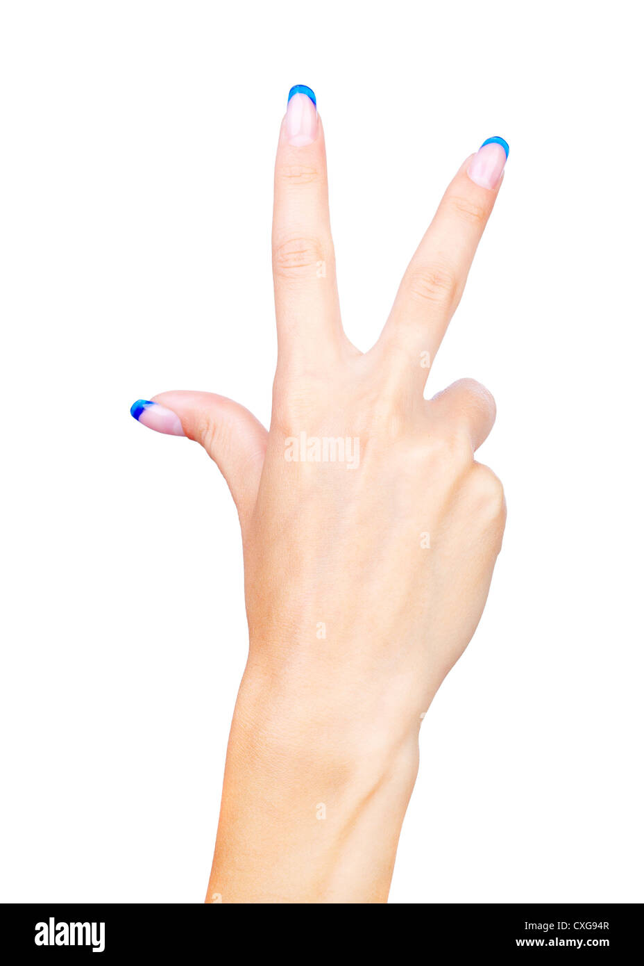 Hand Showing Three Fingers Close Up High Resolution Stock Photography ...