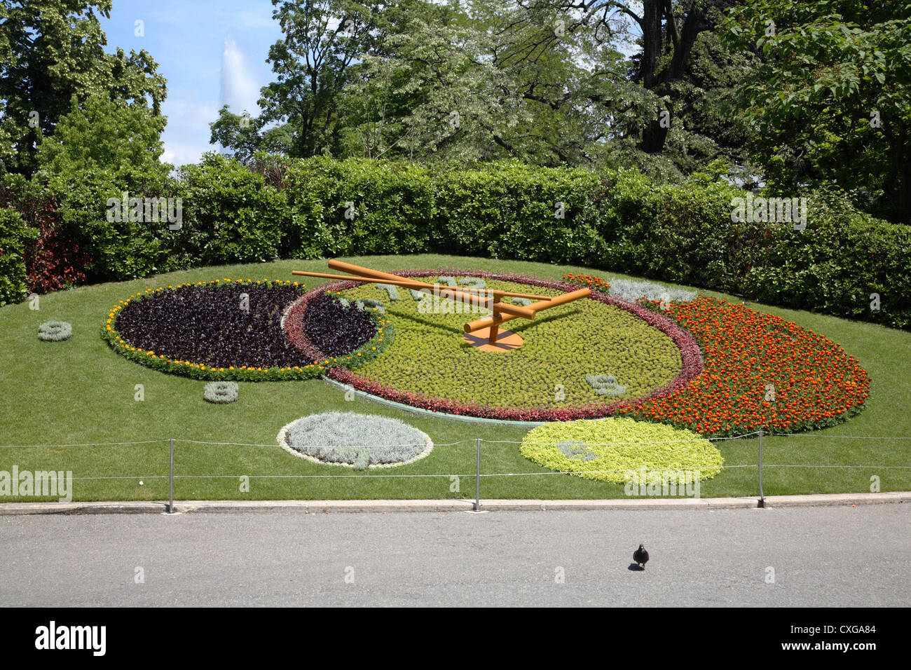 Switzerland, Geneva Flower Clock Stock Photo - Alamy