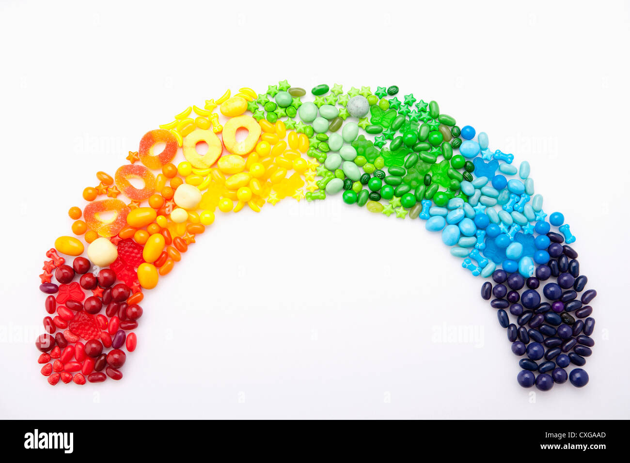 rainbow made of jelly beans Stock Photo - Alamy