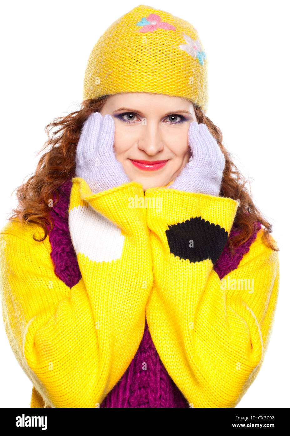 Beautiful girl in warm clothing Stock Photo - Alamy