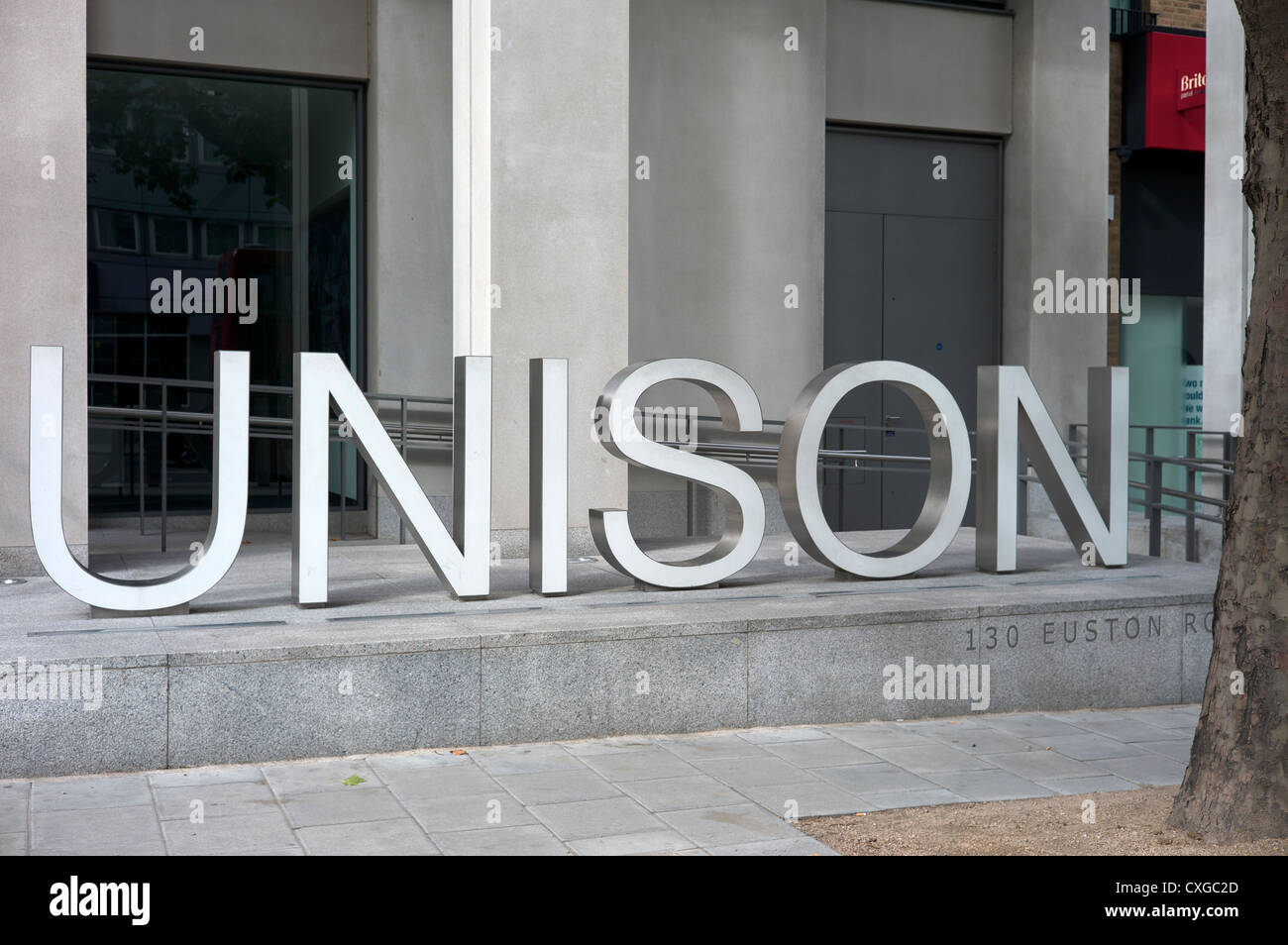 Unison sign outside its headquarters in London. Unison is the UK's ...