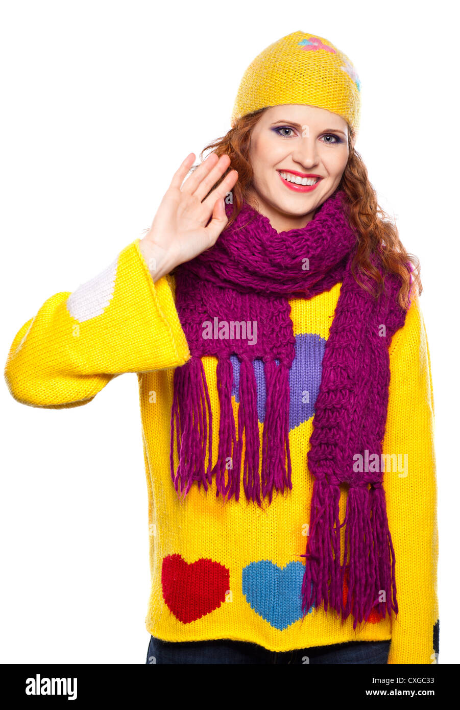 Beautiful girl in warm clothing Stock Photo - Alamy