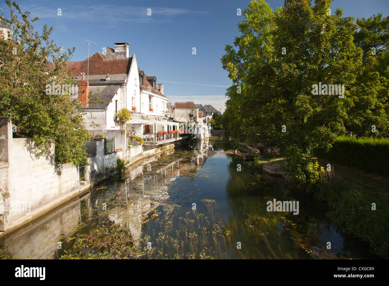 The Indre river in the medieval city of Loches Stock Photo - Alamy