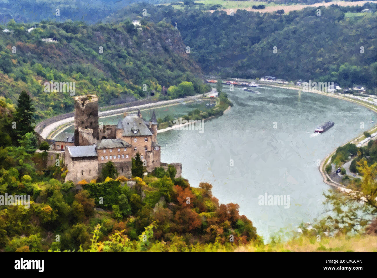 Katz Castle (German: Burg Katz), magnificent castle above the German ...