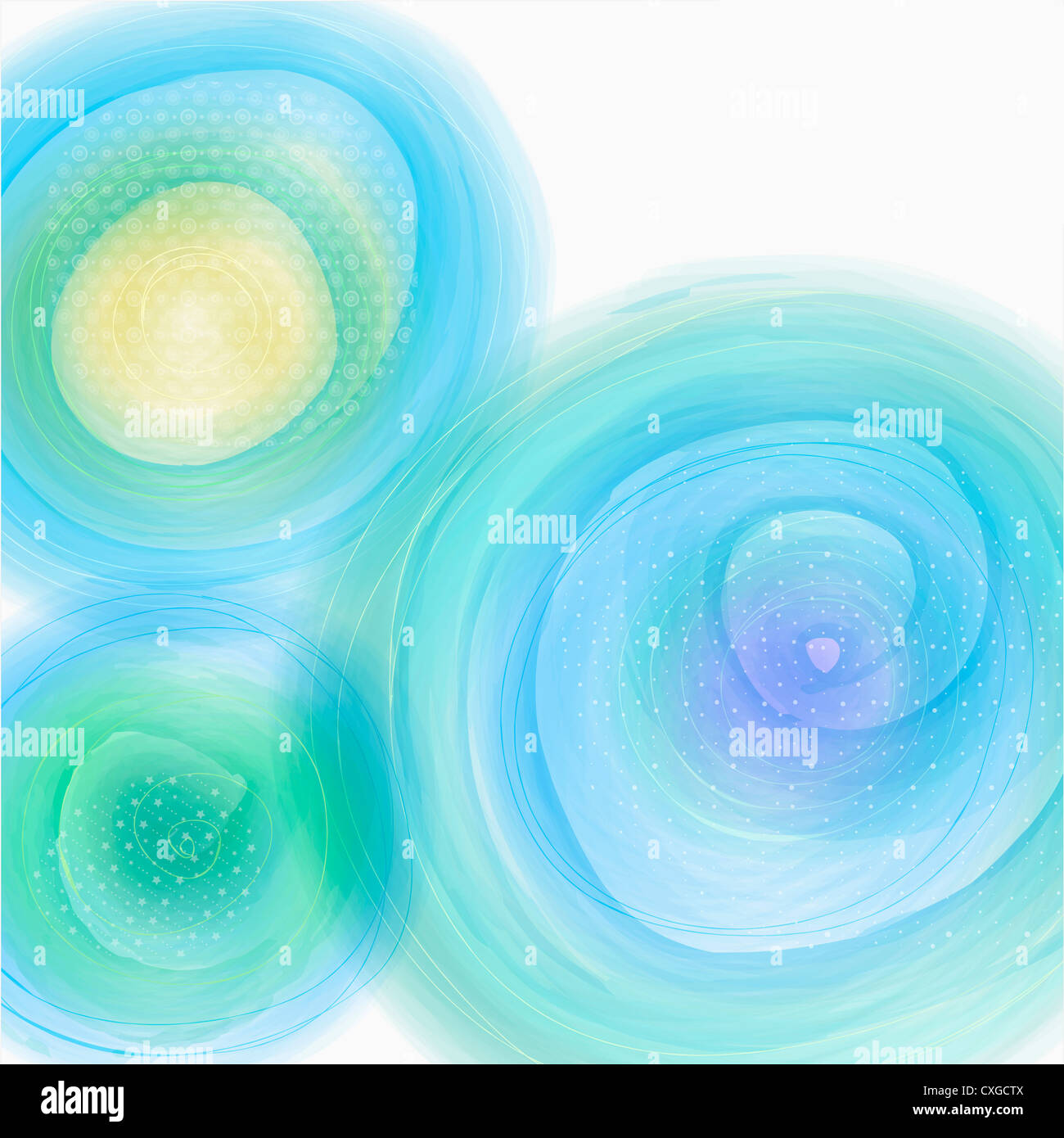 vortex shaped blue paints with different colors in the center Stock ...