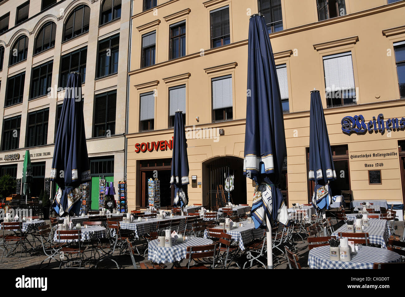terrace of cafe restaurant Berlin Germany Stock Photo - Alamy
