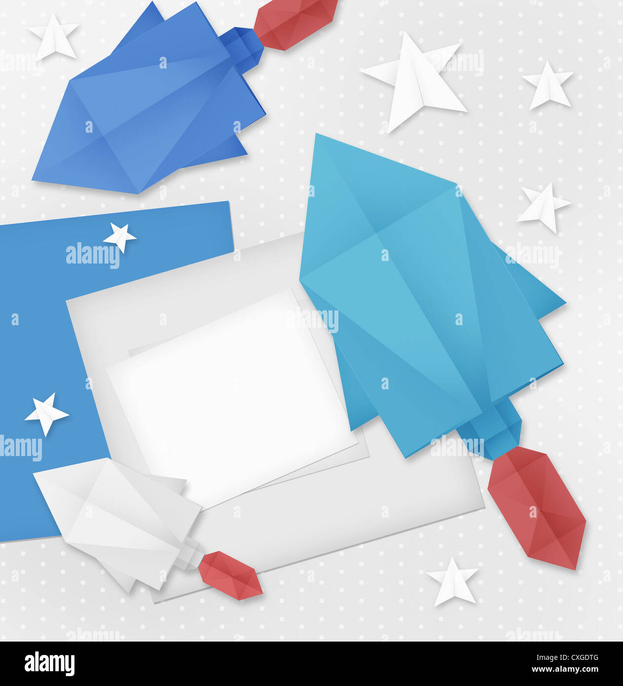 A memo design of origami spaceships Stock Photo - Alamy