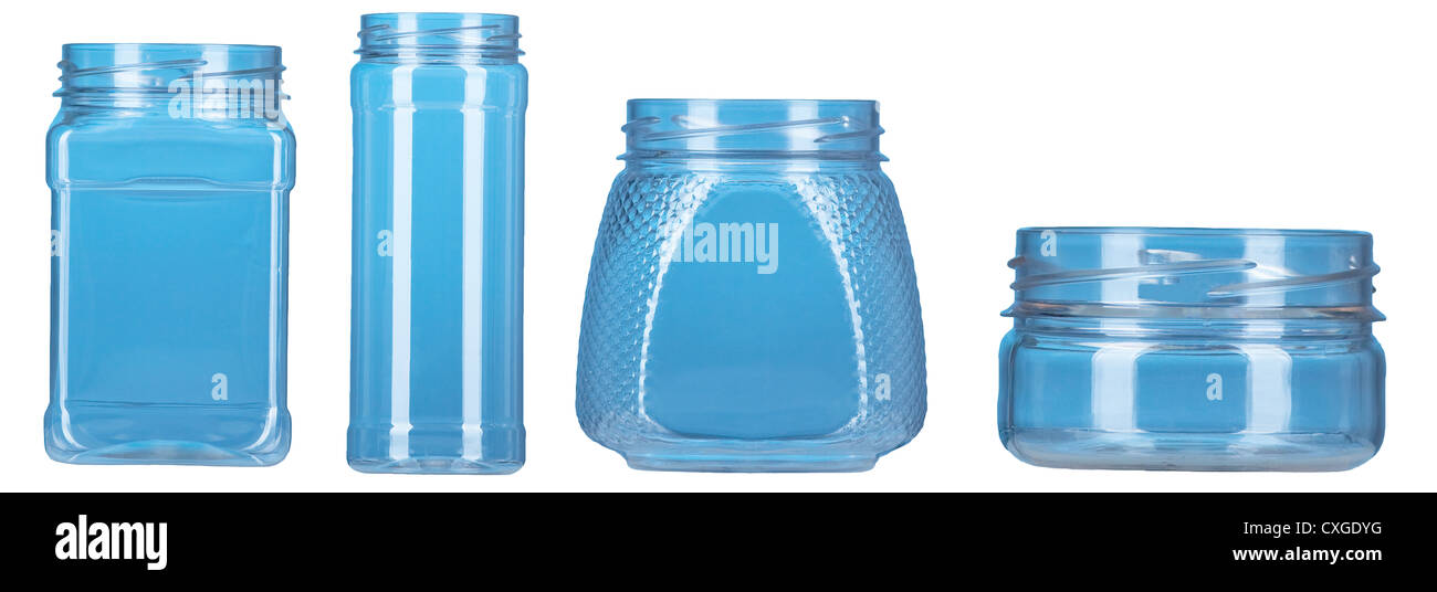 group of blue plastic bottle isolated Stock Photo - Alamy