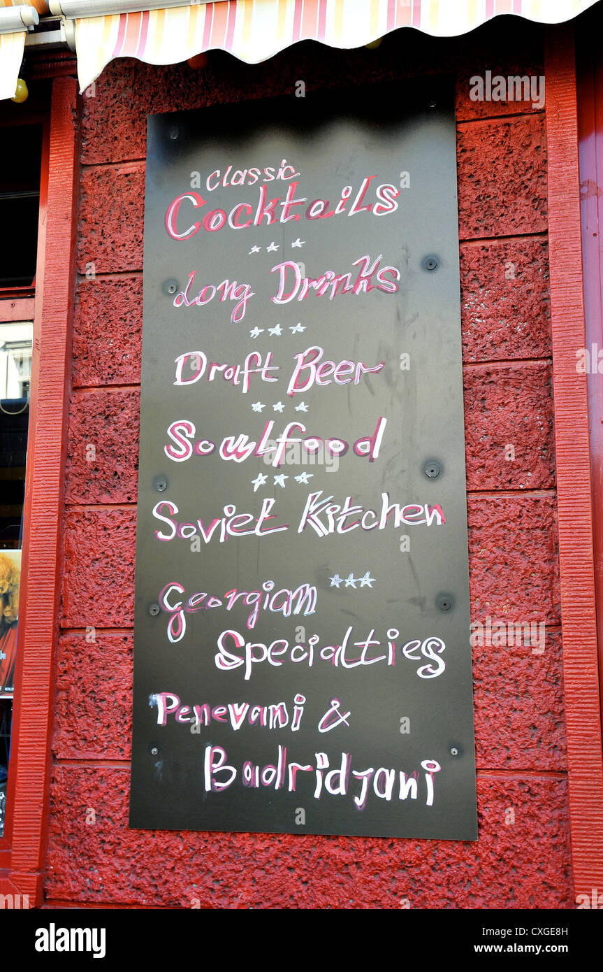 card of Soviet restaurant bar, Berlin, Germany Stock Photo - Alamy