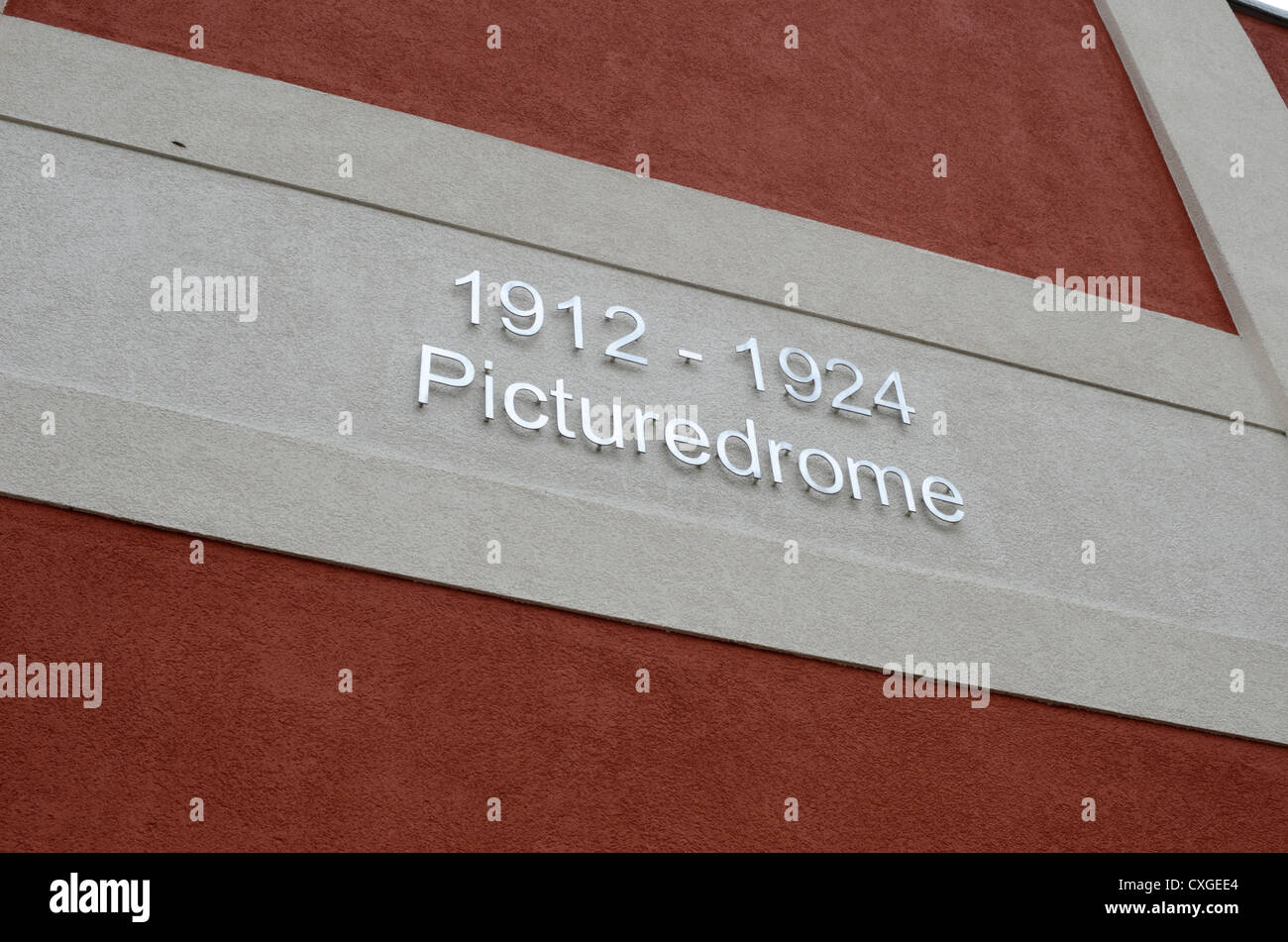 Plaque outside the Phoenix Cinema showing one of it's previous names ...