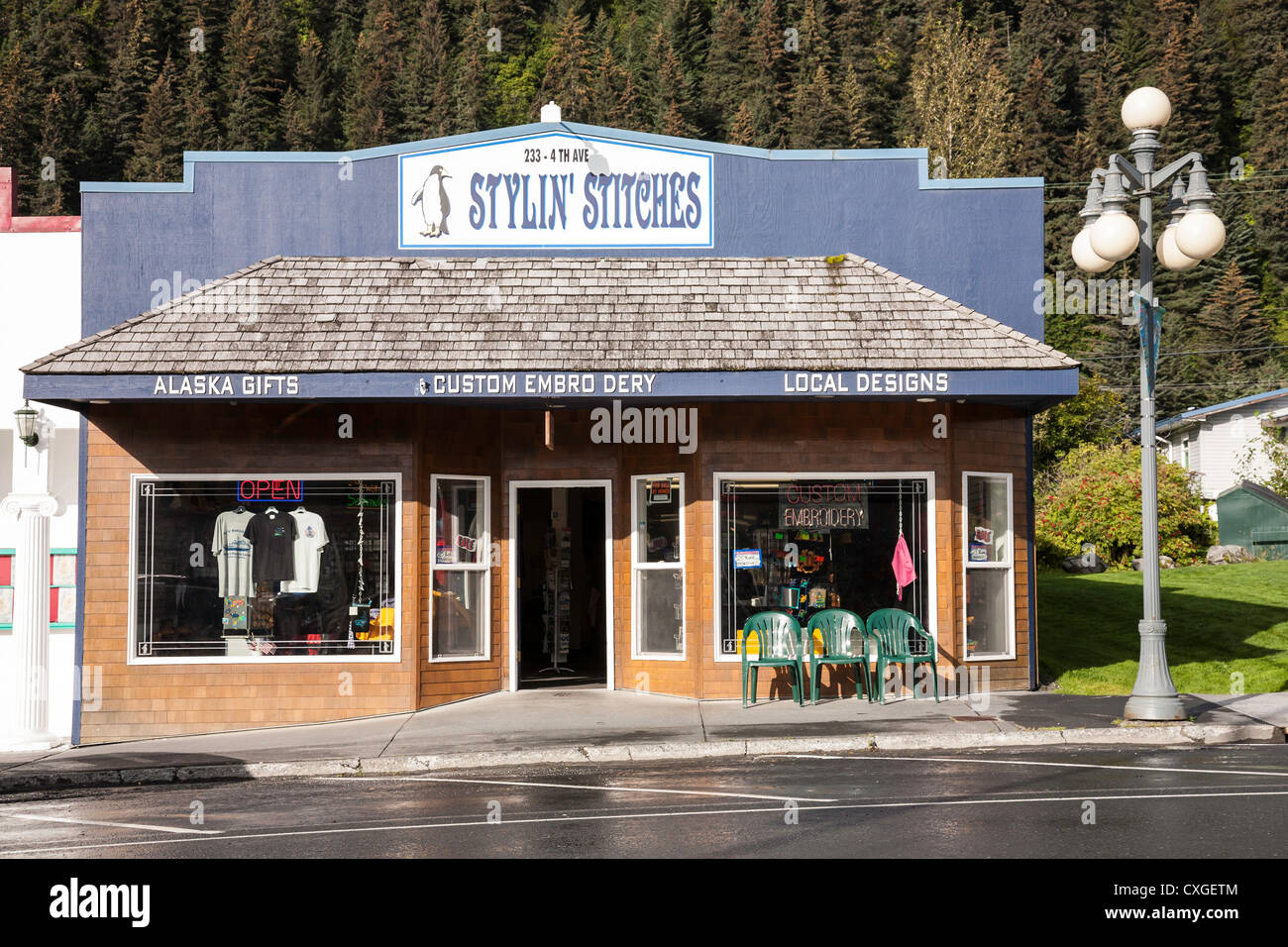 Stylin' Stitches Store in Seward, AK, USA Stock Photo - Alamy