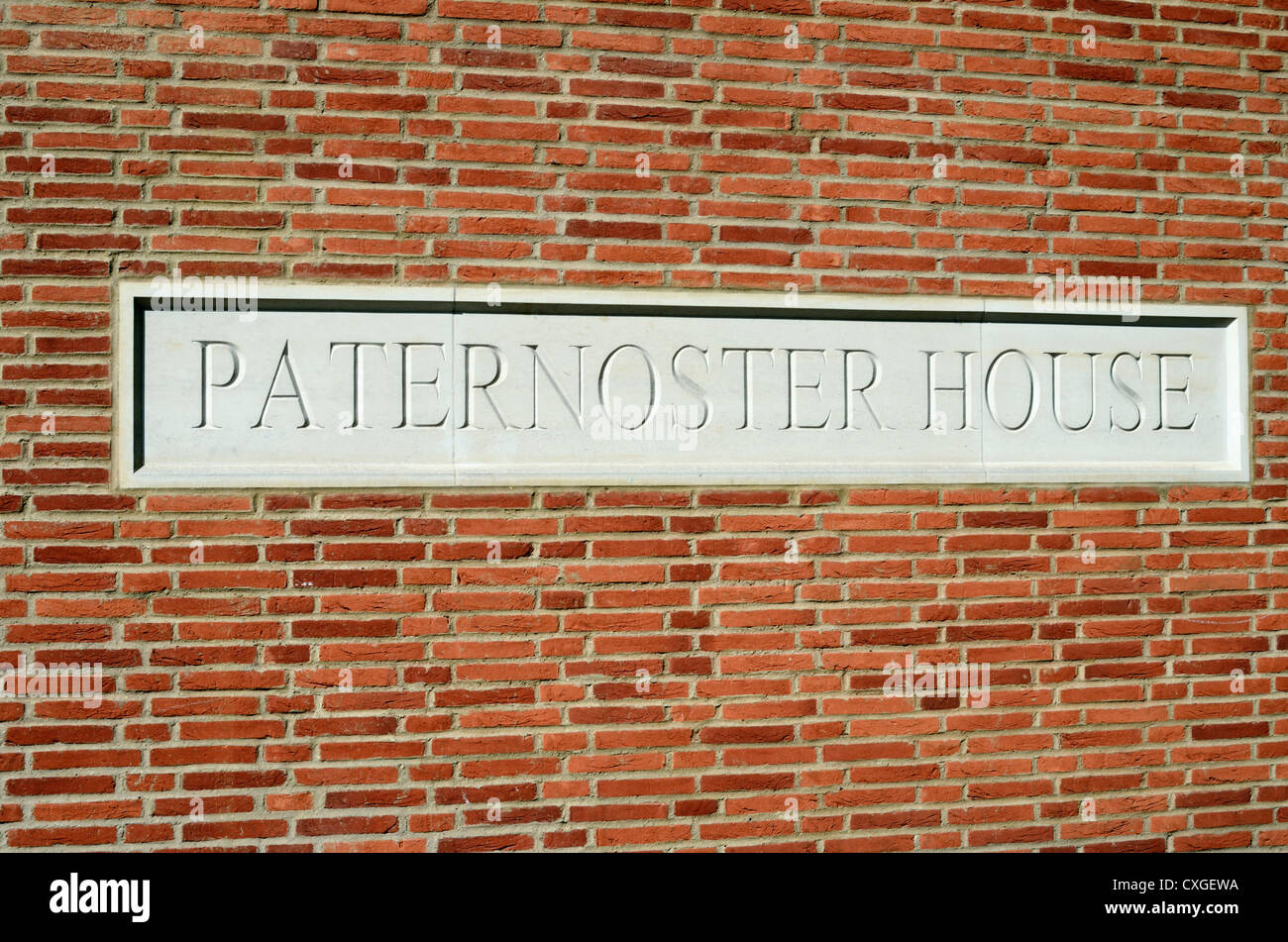 Paternoster House sign on a wall, The City, London, England Stock Photo ...