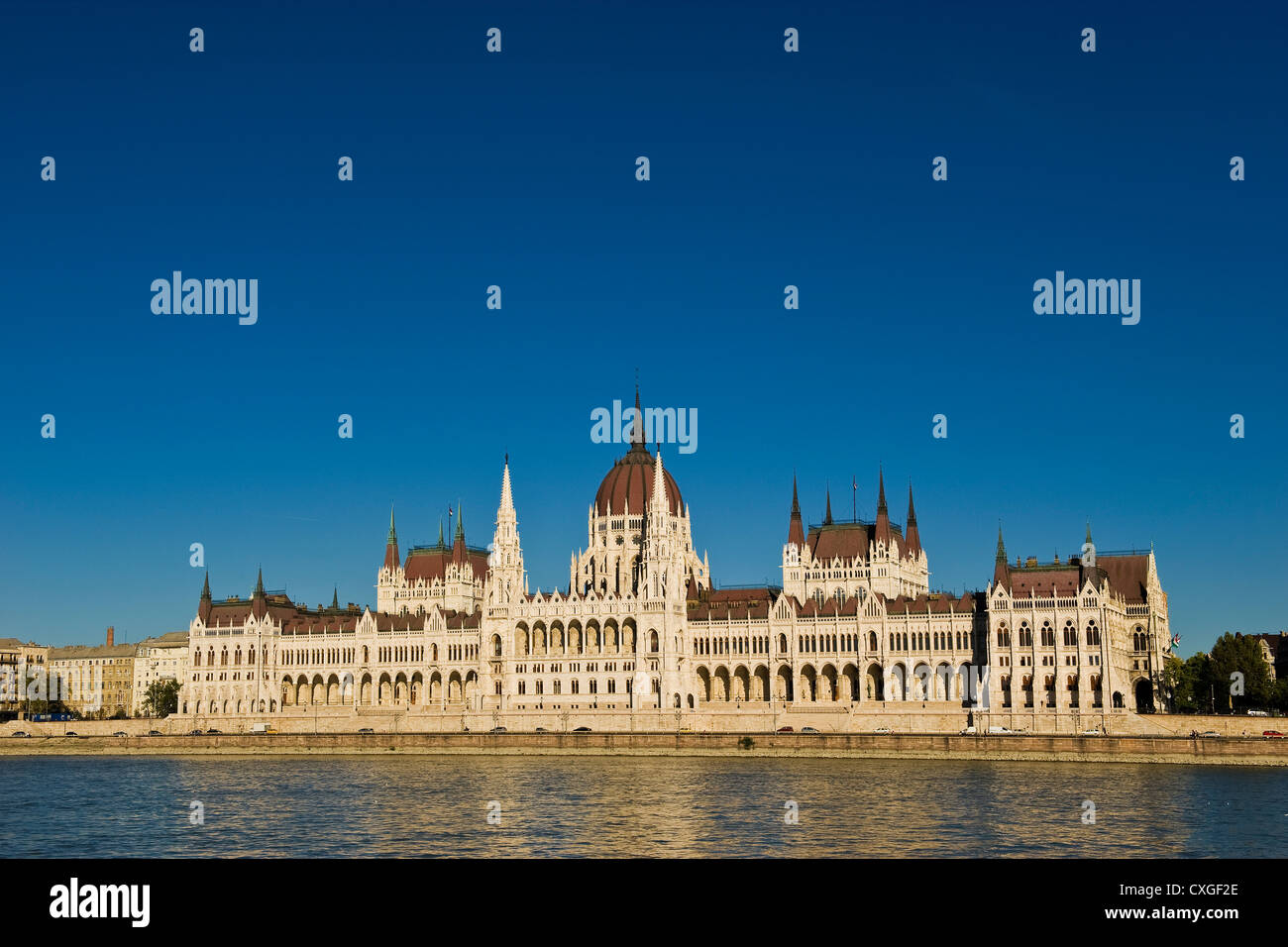 Hungary, Budapest, The neo-gothic Hungarian Parliament building ...