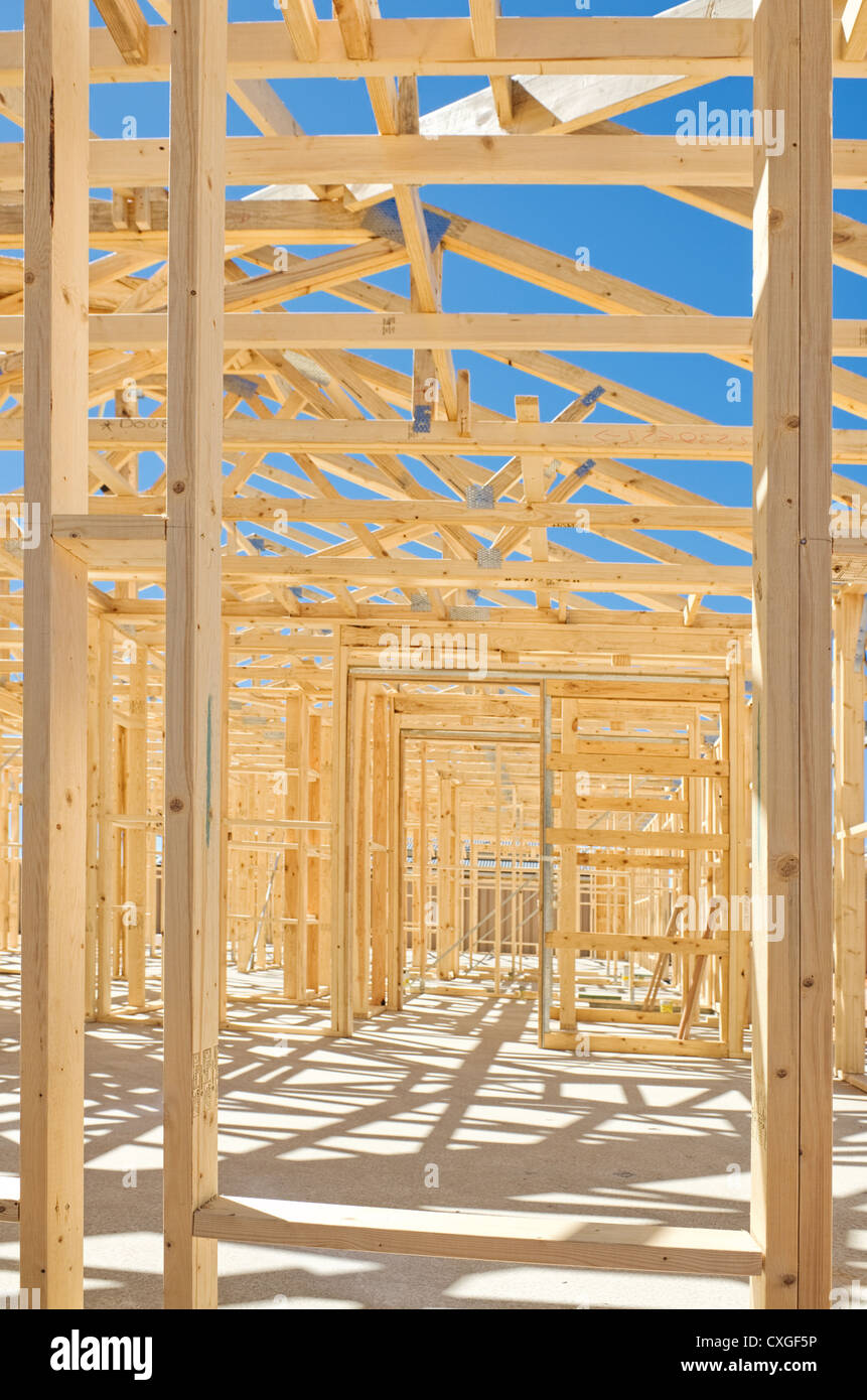 New home construction framing Stock Photo - Alamy