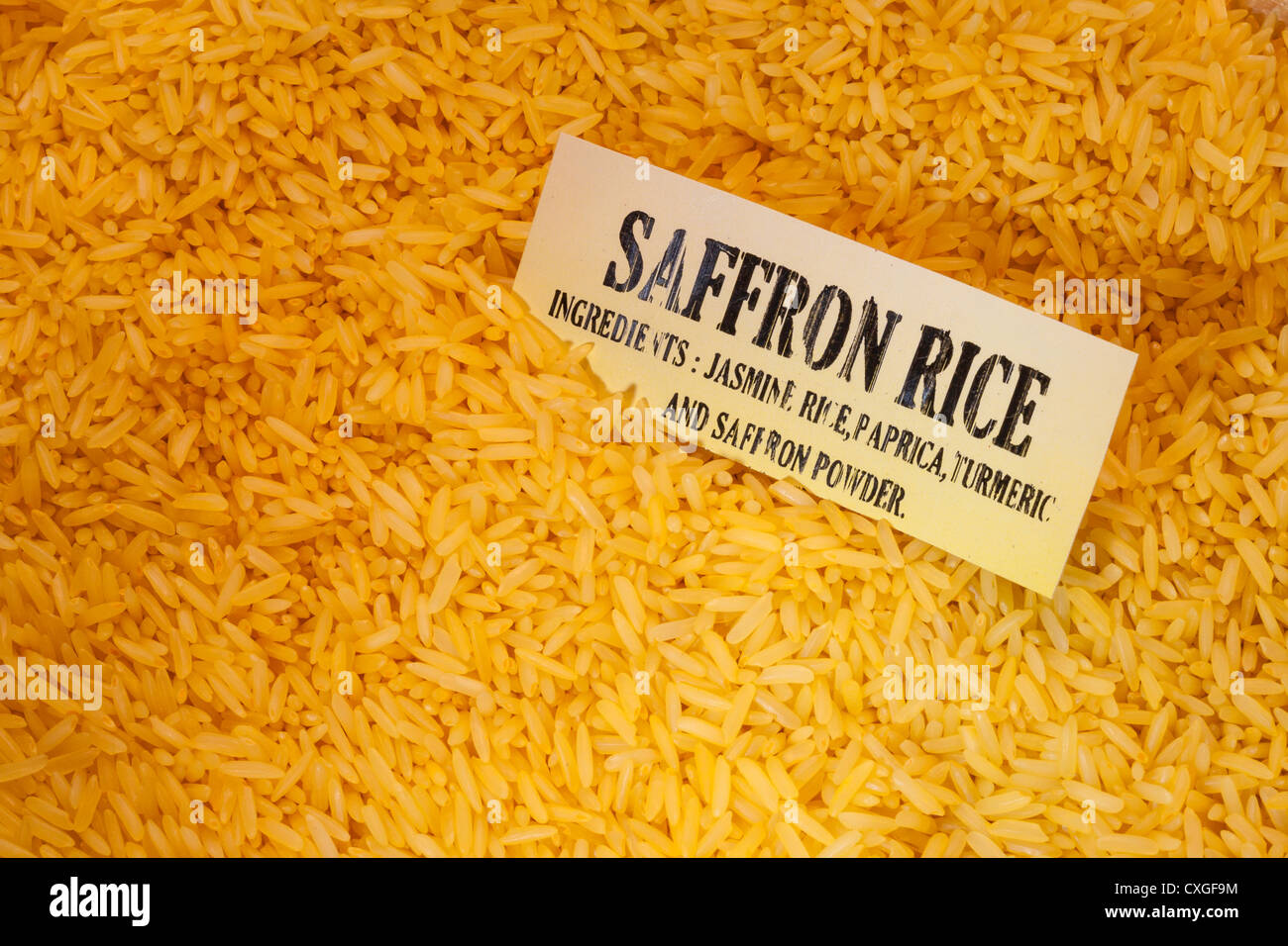 Uncooked Saffron Rice Grains Stock Photo - Alamy