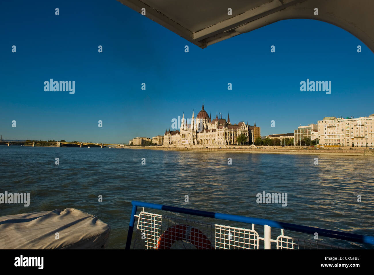 Hungary, Budapest, The neo-gothic Hungarian Parliament building ...