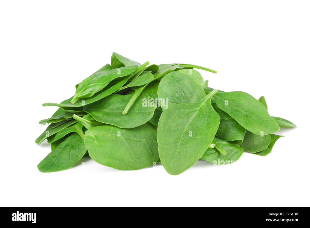 Pile fresh green spinach Cut Out Stock Images & Pictures - Alamy