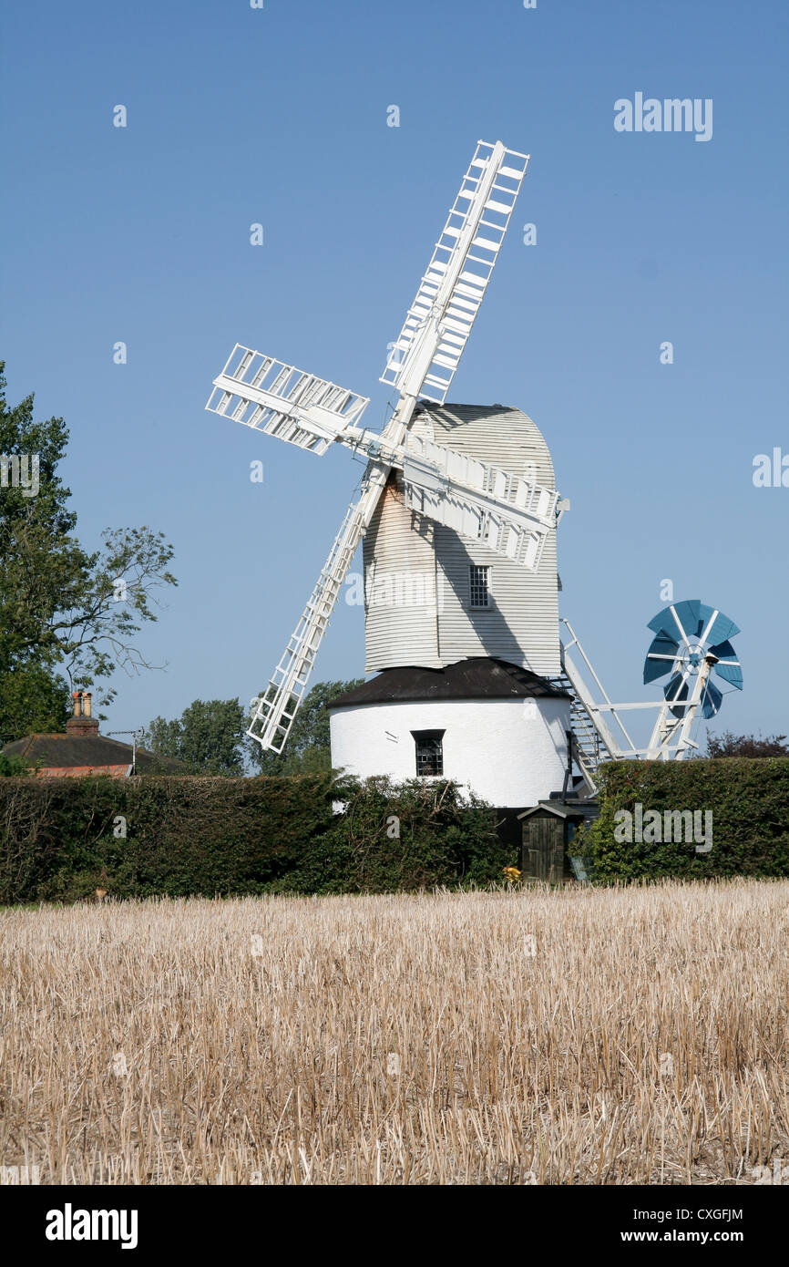 Post Mill EH Saxted Green Suffolk England UK Stock Photo - Alamy