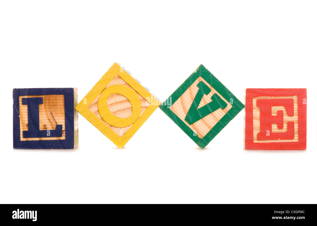 love wooden blocks studio cutout Stock Photo - Alamy