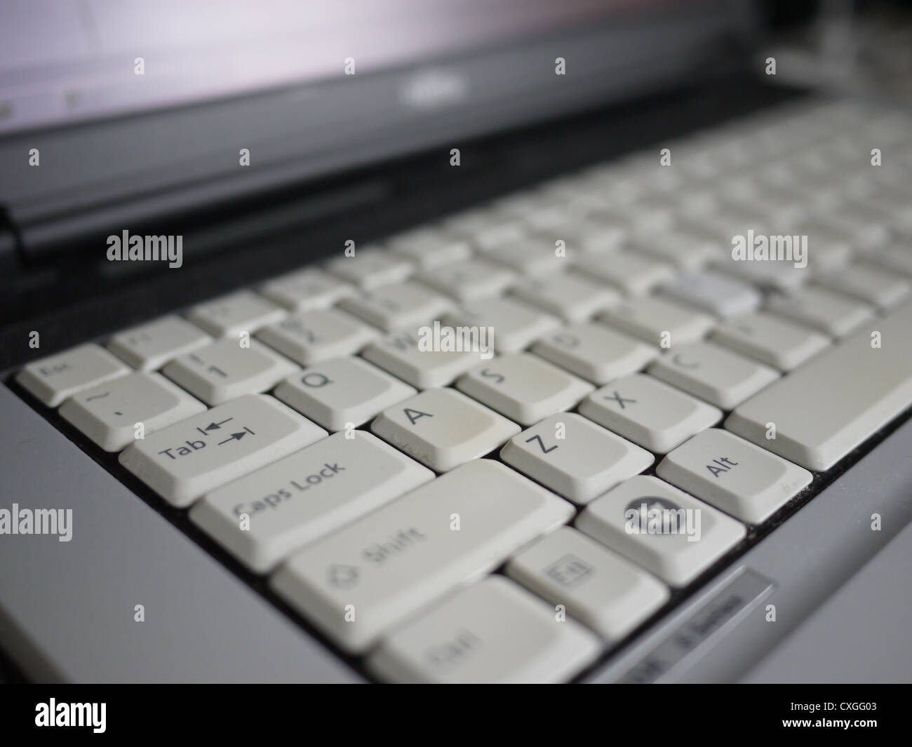 white laptop keyboard closeup Stock Photo - Alamy