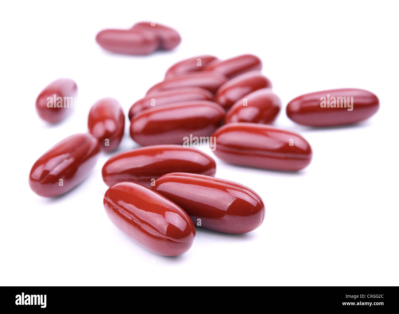 Some of brown pills Stock Photo - Alamy
