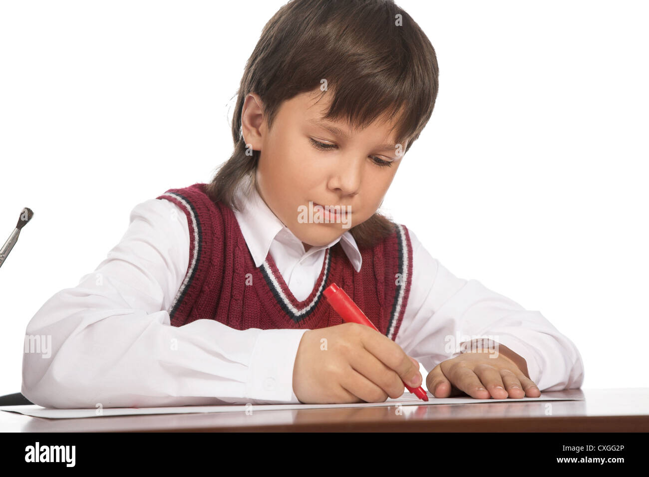 Boy pen thinking hi-res stock photography and images - Alamy