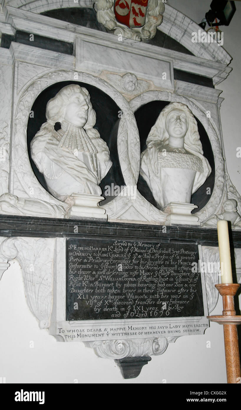 Lord of the Manor memorial Sir Edmond Barker St Peters church Sibton ...