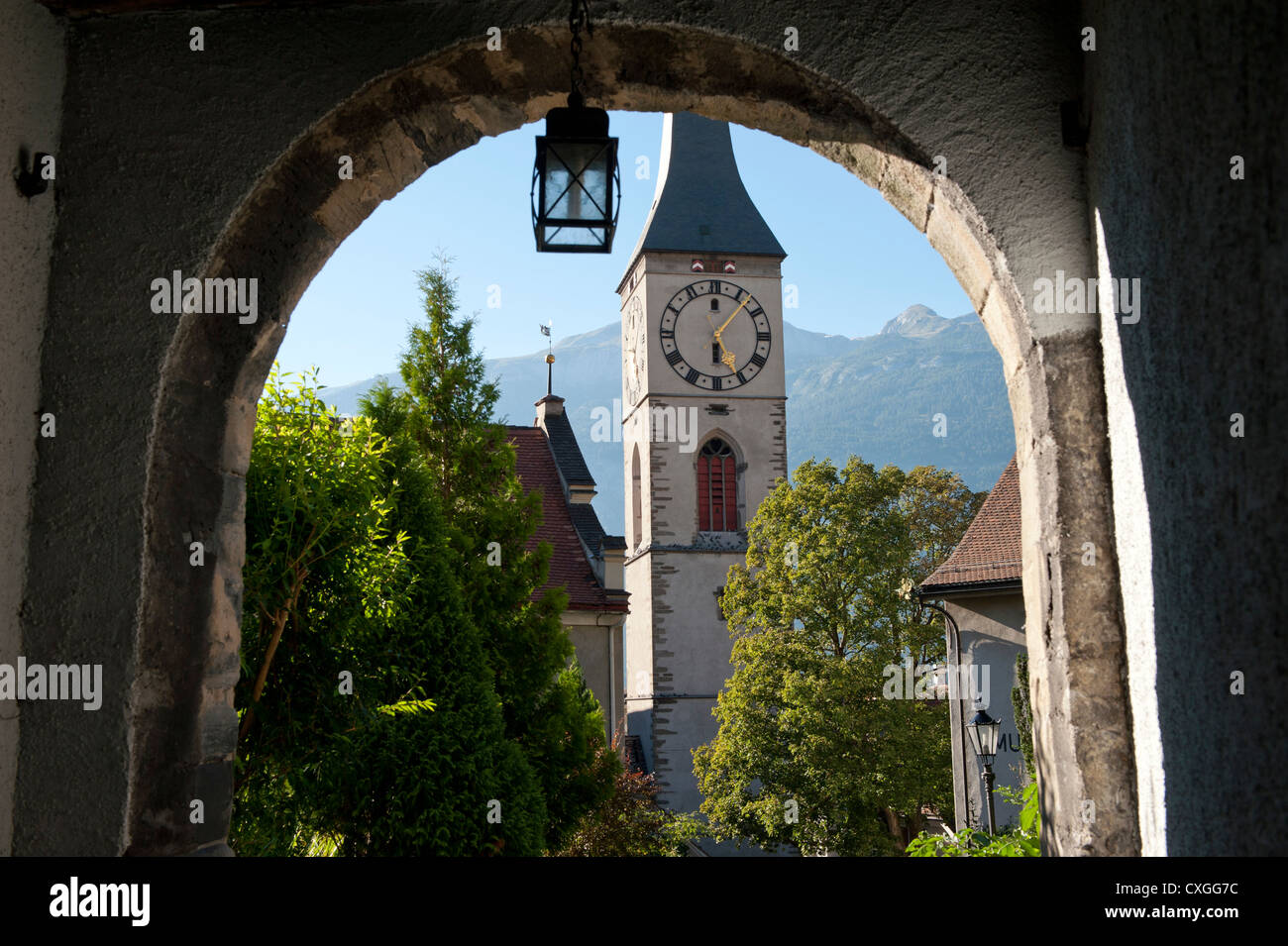 Switzerland. Chur in the canton of Graubunden, the oldest town in ...