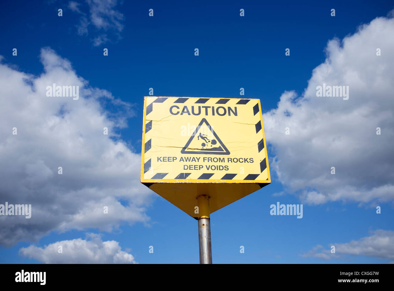 Danger falling rocks sign keep hi-res stock photography and images - Alamy