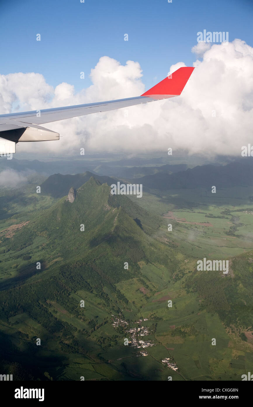 view from plane over Mauritius Stock Photo - Alamy