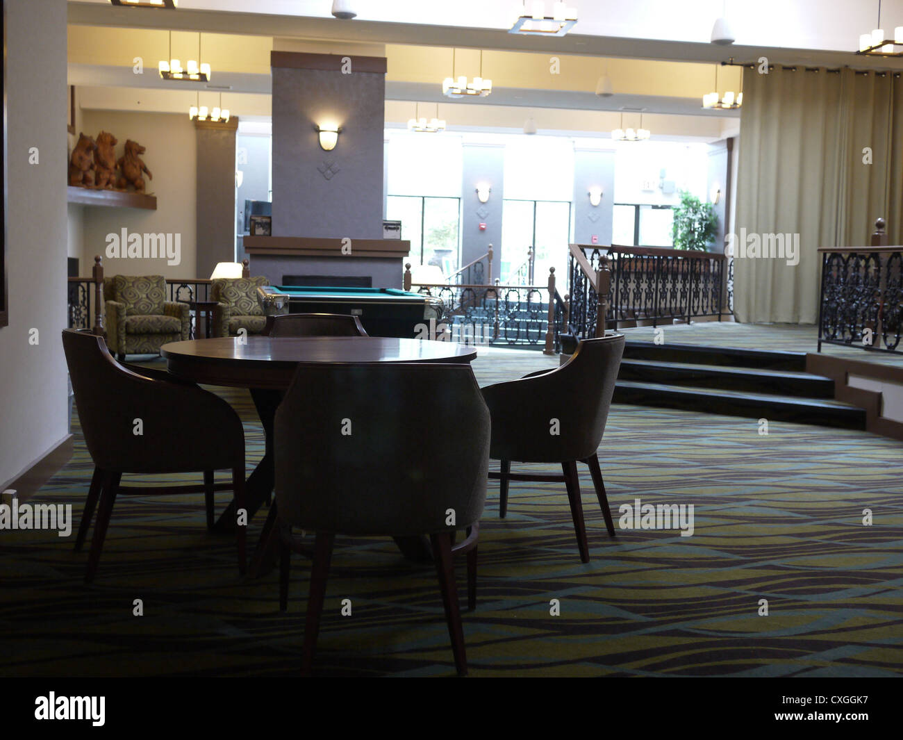 blue mountain resort common area interior Stock Photo - Alamy