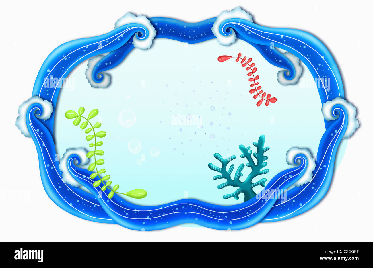 sea wave frame Stock Photo - Alamy