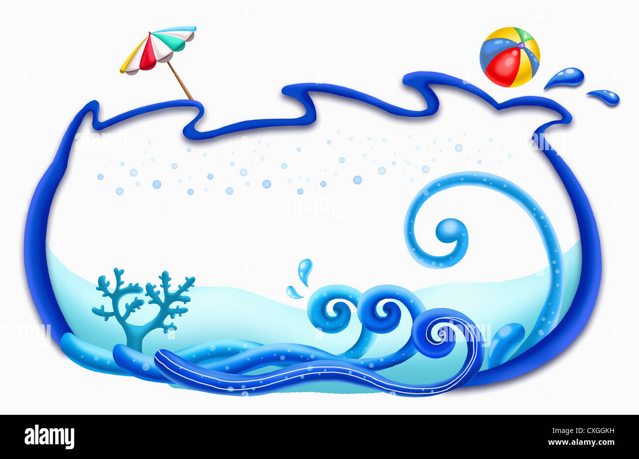 Beach wave sea in summer Cut Out Stock Images & Pictures - Alamy