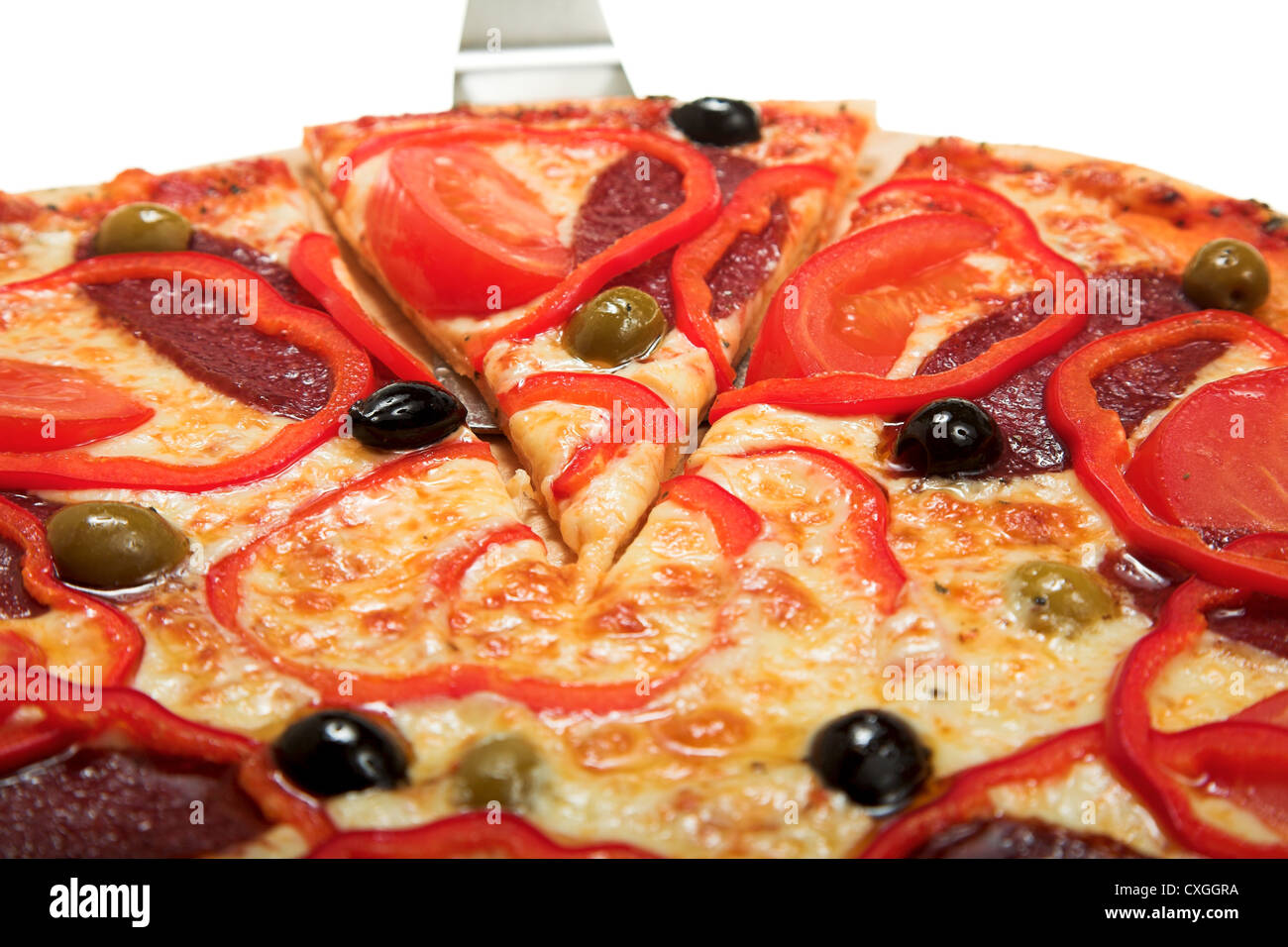Pizza topping salami tomato hi-res stock photography and images - Alamy