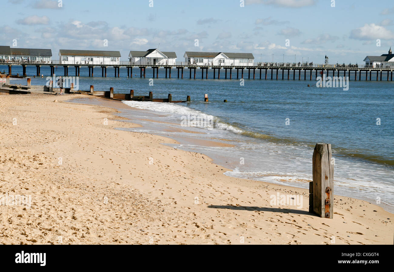 Pier and beach Southwold Suffolk England UK Stock Photo - Alamy