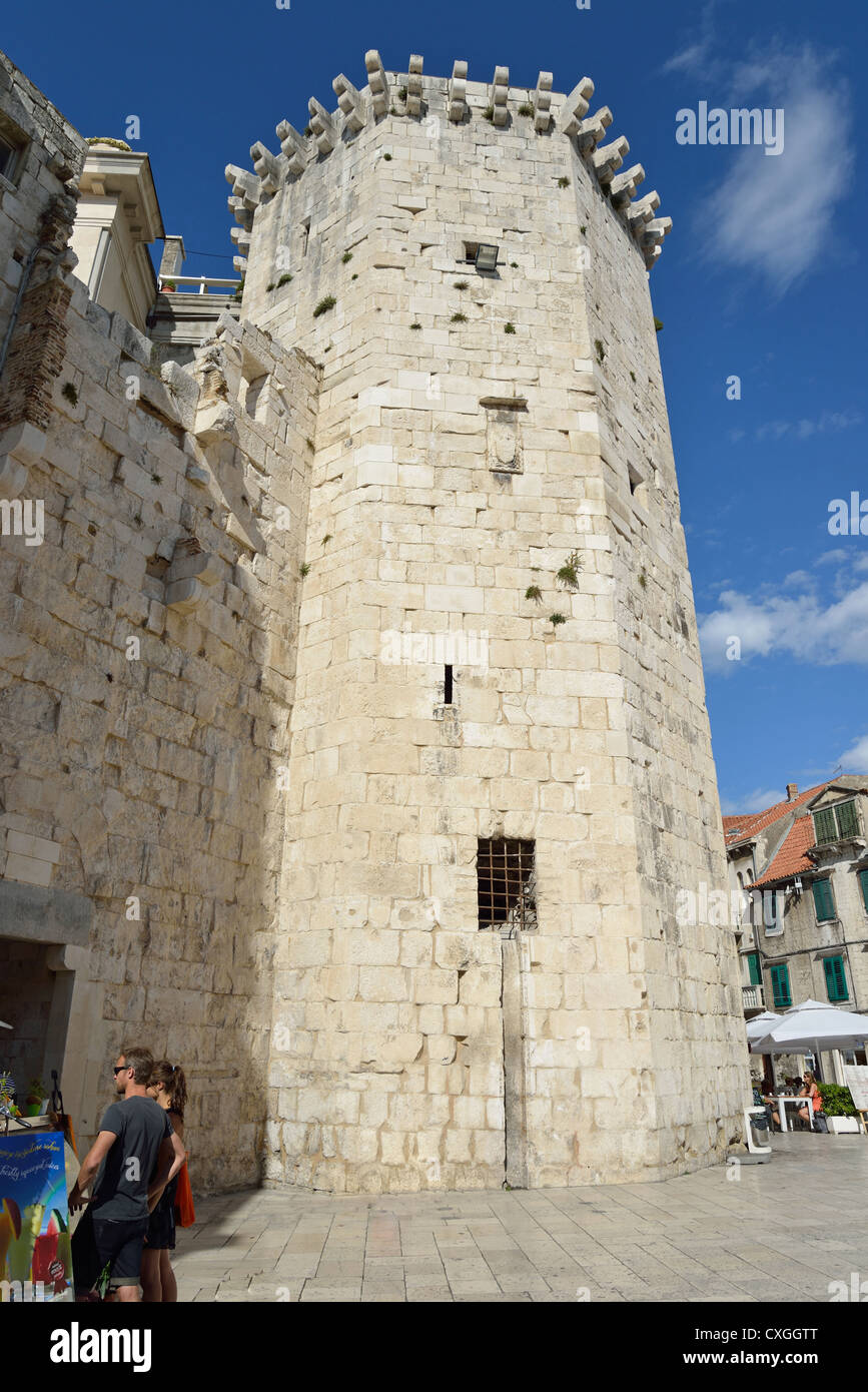 Castle tower in Trg braće Radić Pjaca, Old Town, Split, Split-Dalmatia ...