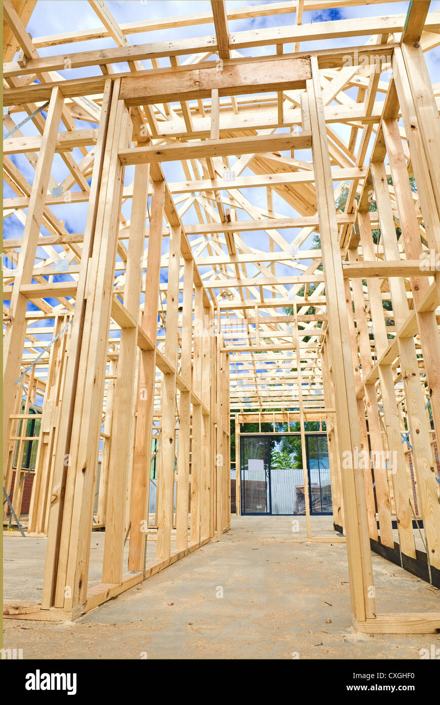 New home construction framing Stock Photo - Alamy