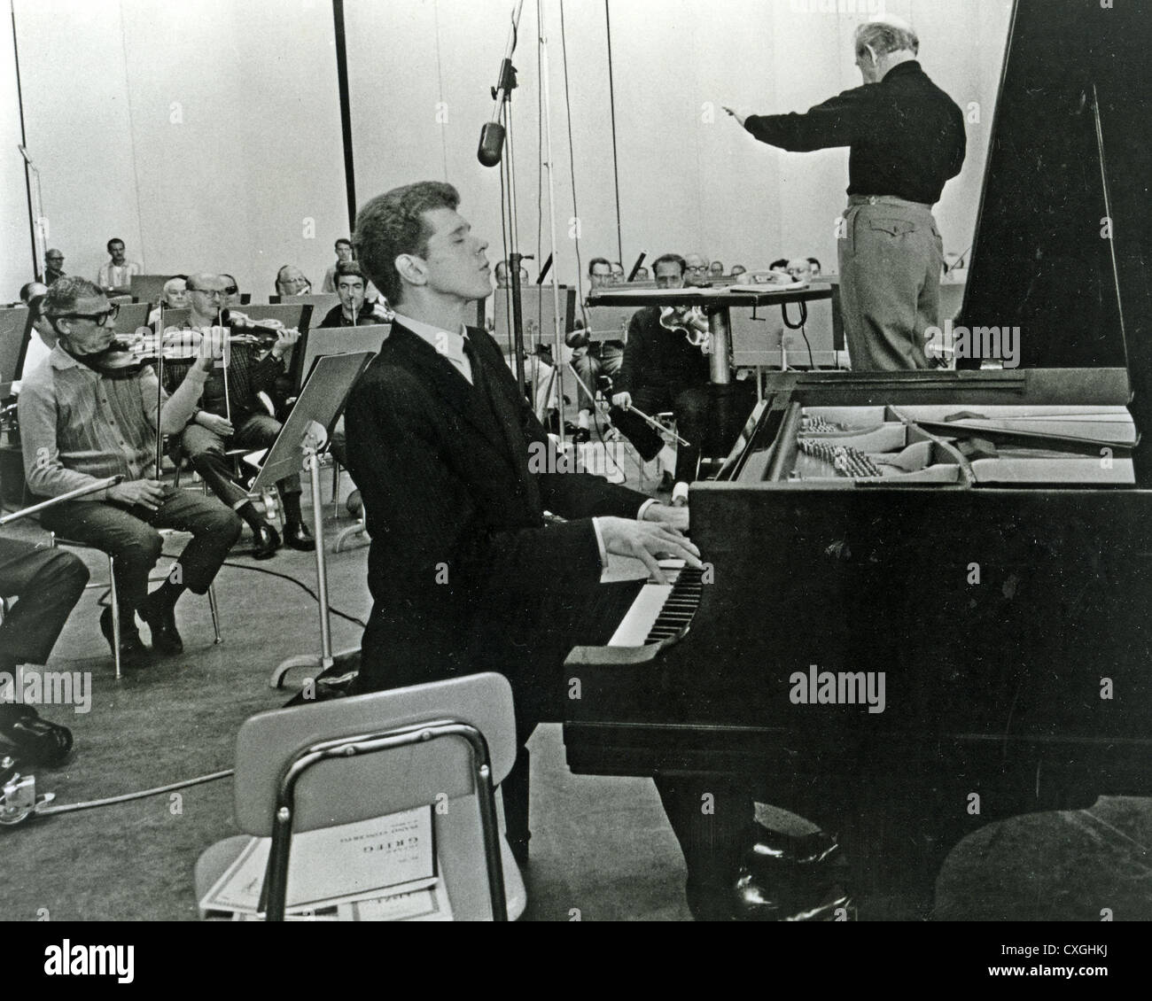HARVEY VAN CLIBURN US classical pianist recording with the Philadelphia Orchestra and Eugene ...