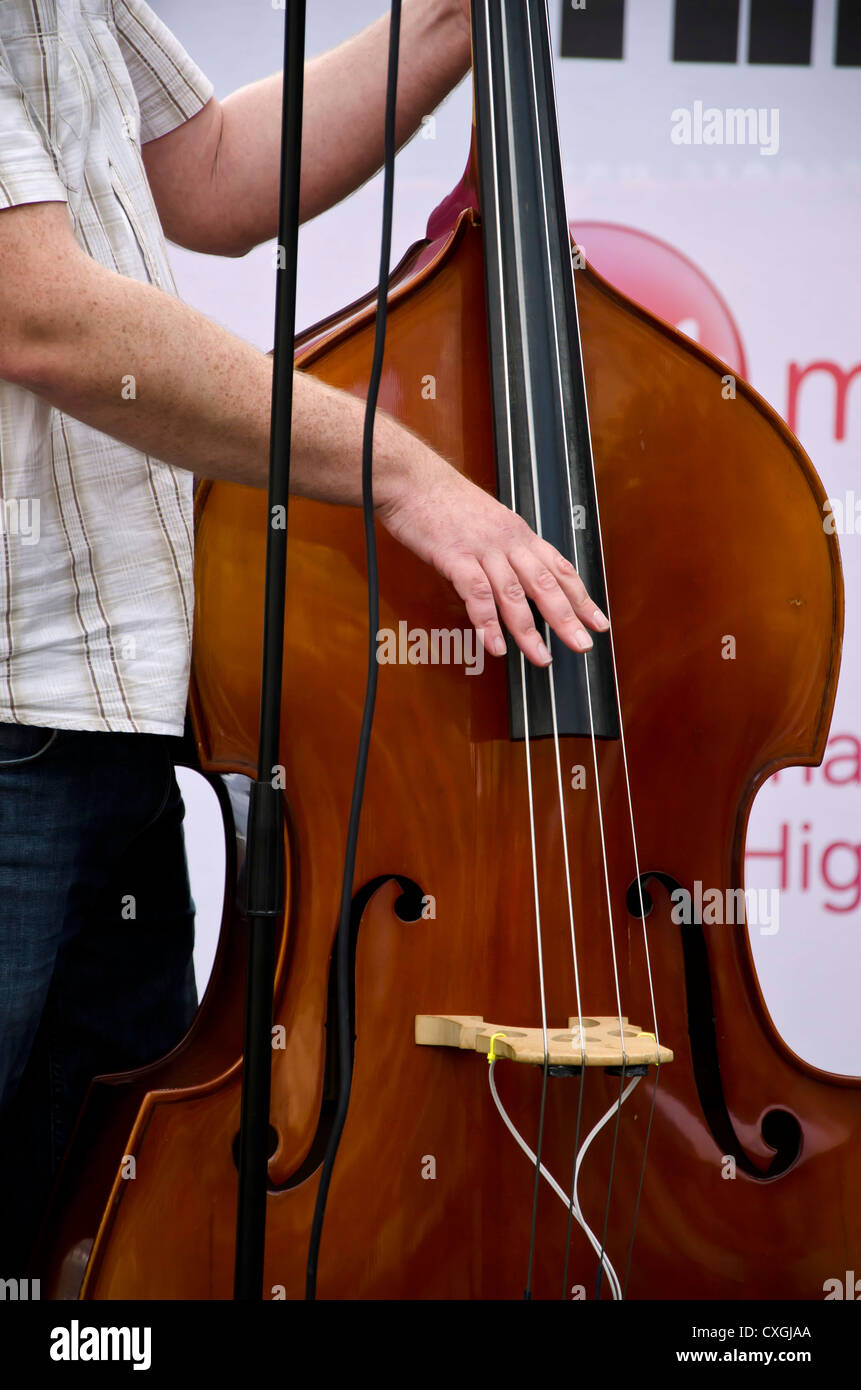 Person (not visible) playing the double bass Stock Photo - Alamy