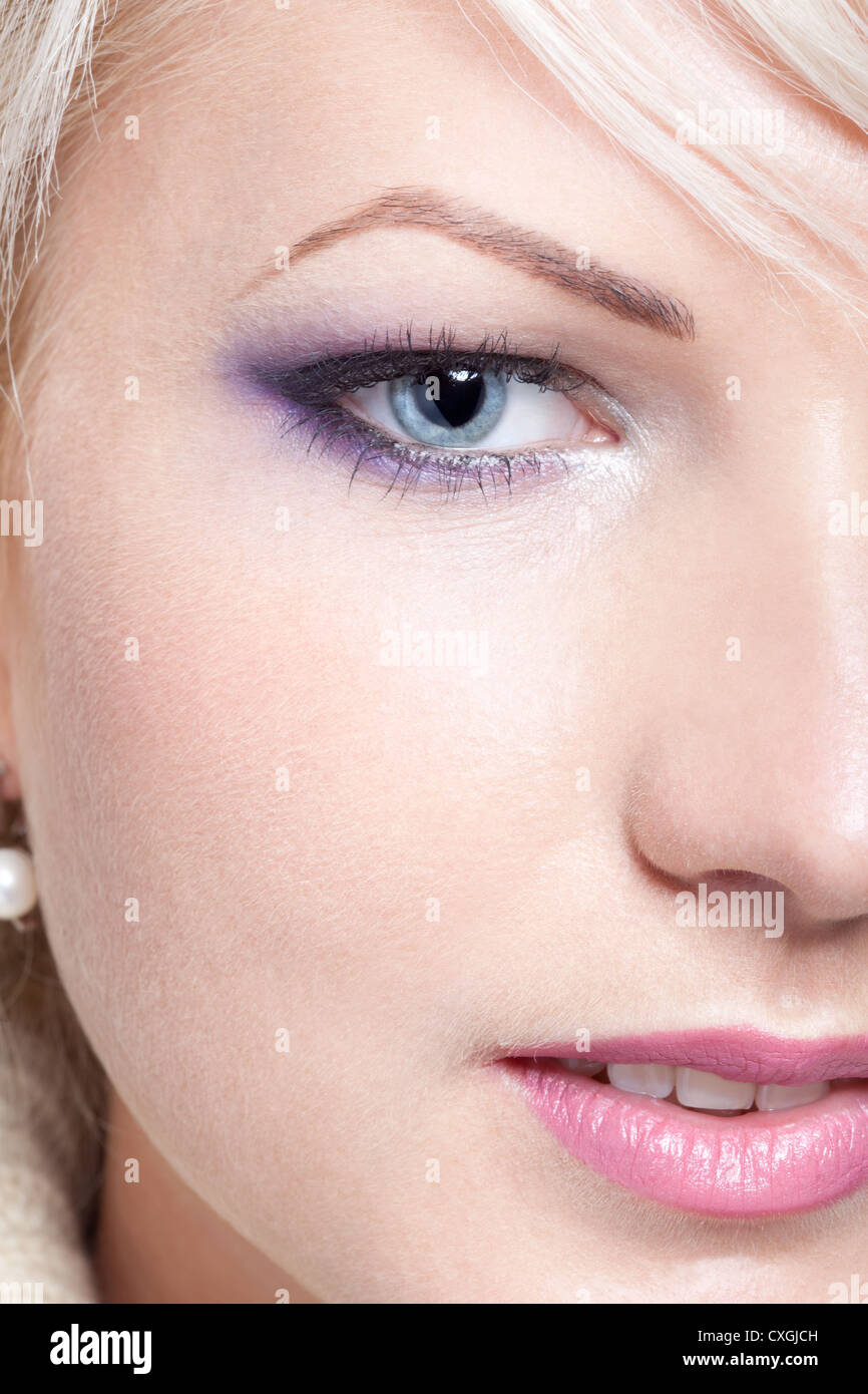 half face portrait of beautiful Stock Photo - Alamy