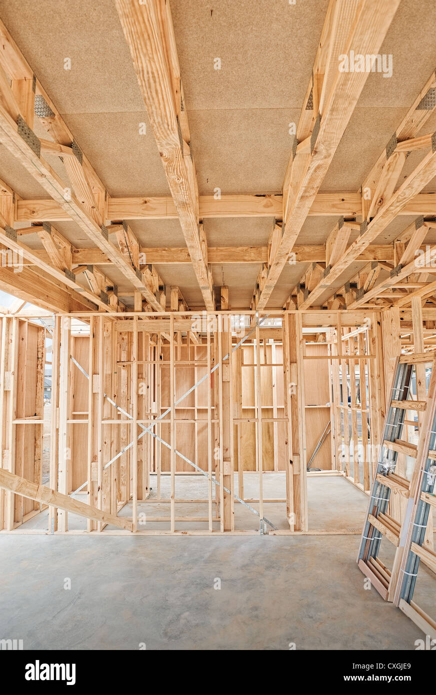 New home construction framing Stock Photo - Alamy
