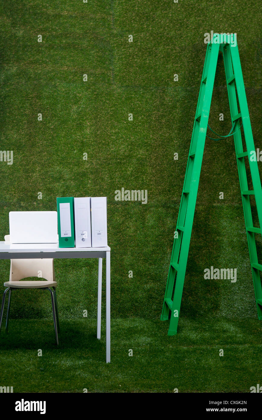 ladder next to the desk Stock Photo - Alamy