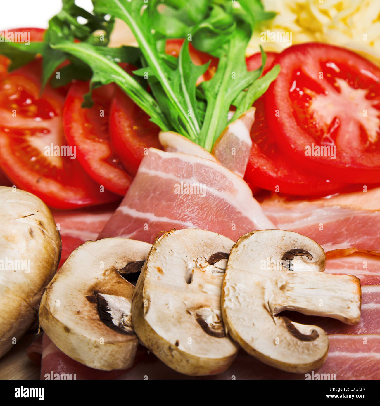 pizza with ham Stock Photo - Alamy