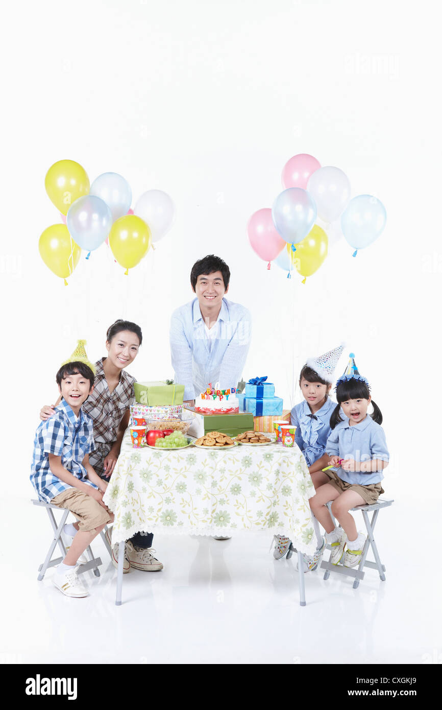 family having a birthday party Stock Photo - Alamy