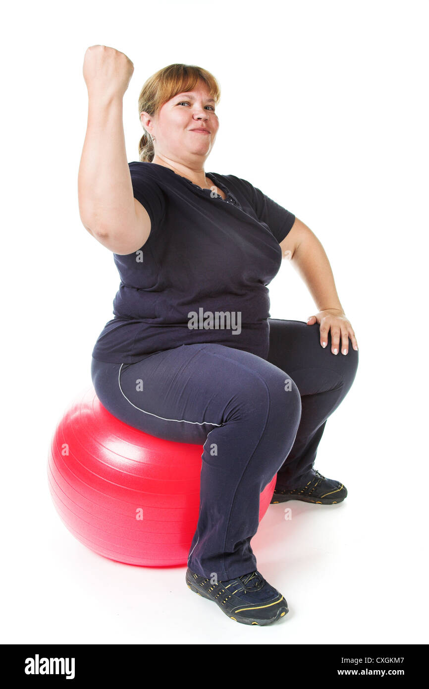 fat woman fitness Stock Photo - Alamy