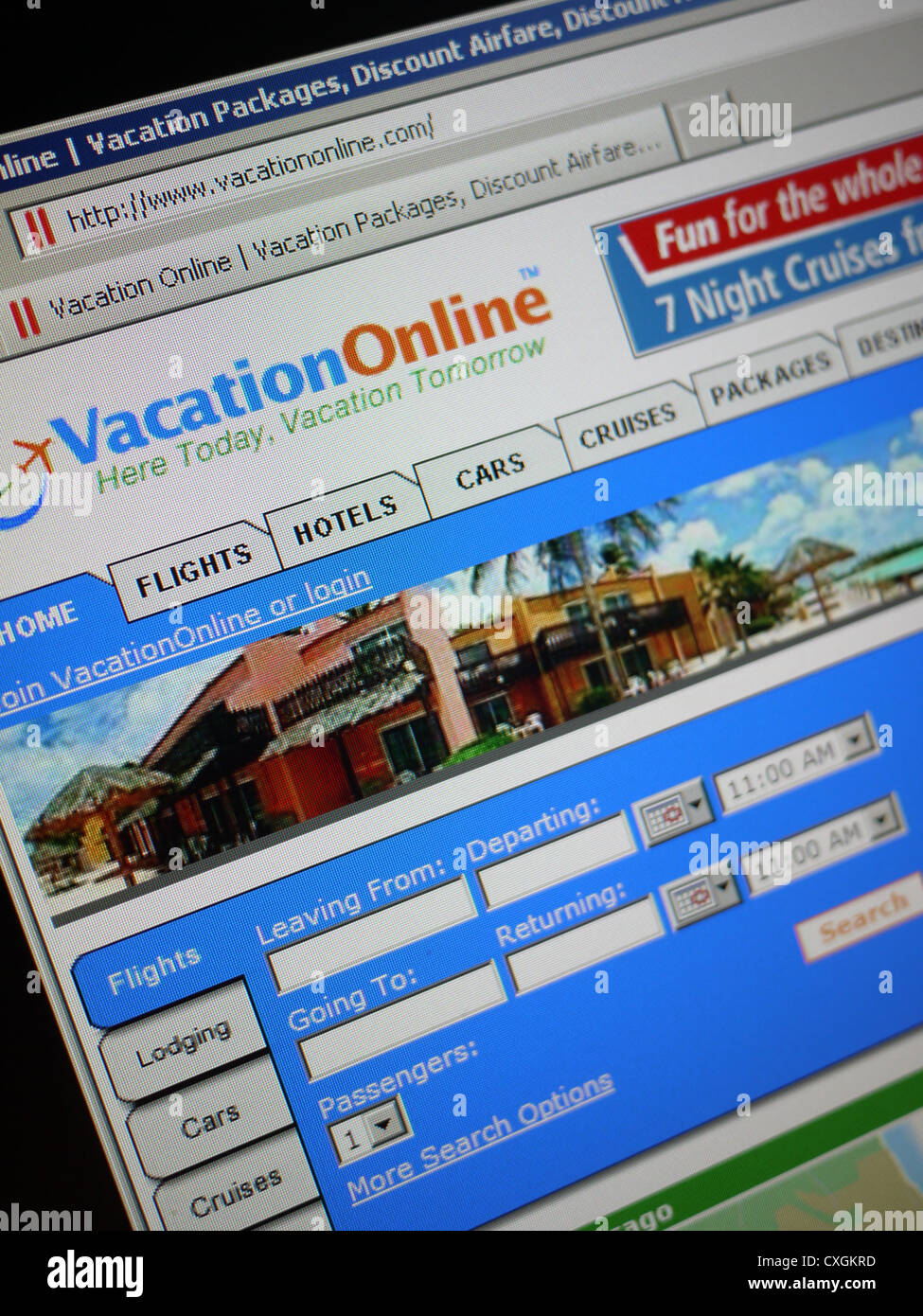 book vacation package online website Stock Photo - Alamy