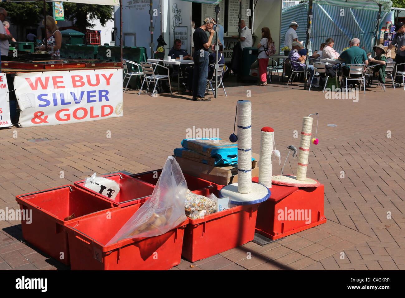 Surrey England Epsom Market Stall With Cat Scratching Posts And Burger ...