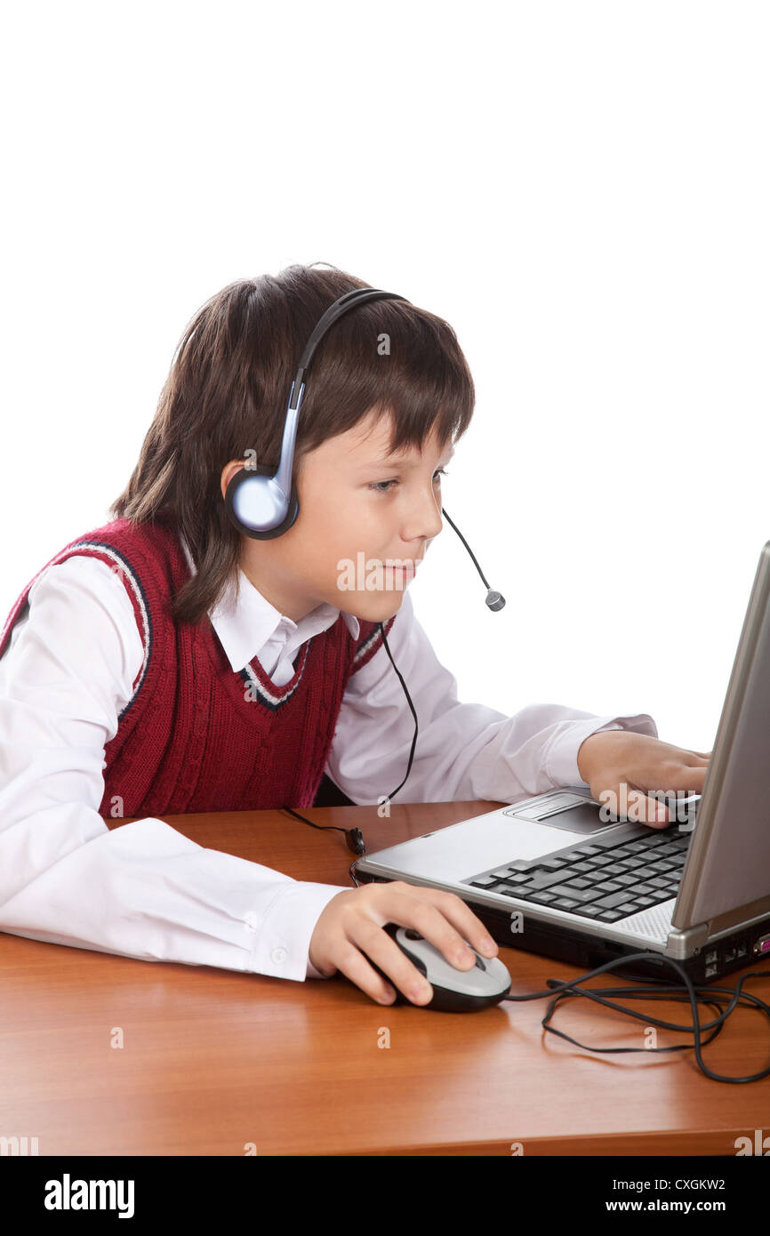 boy with laptop Stock Photo - Alamy
