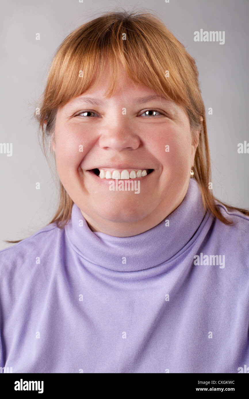 smiling fat woman Stock Photo - Alamy