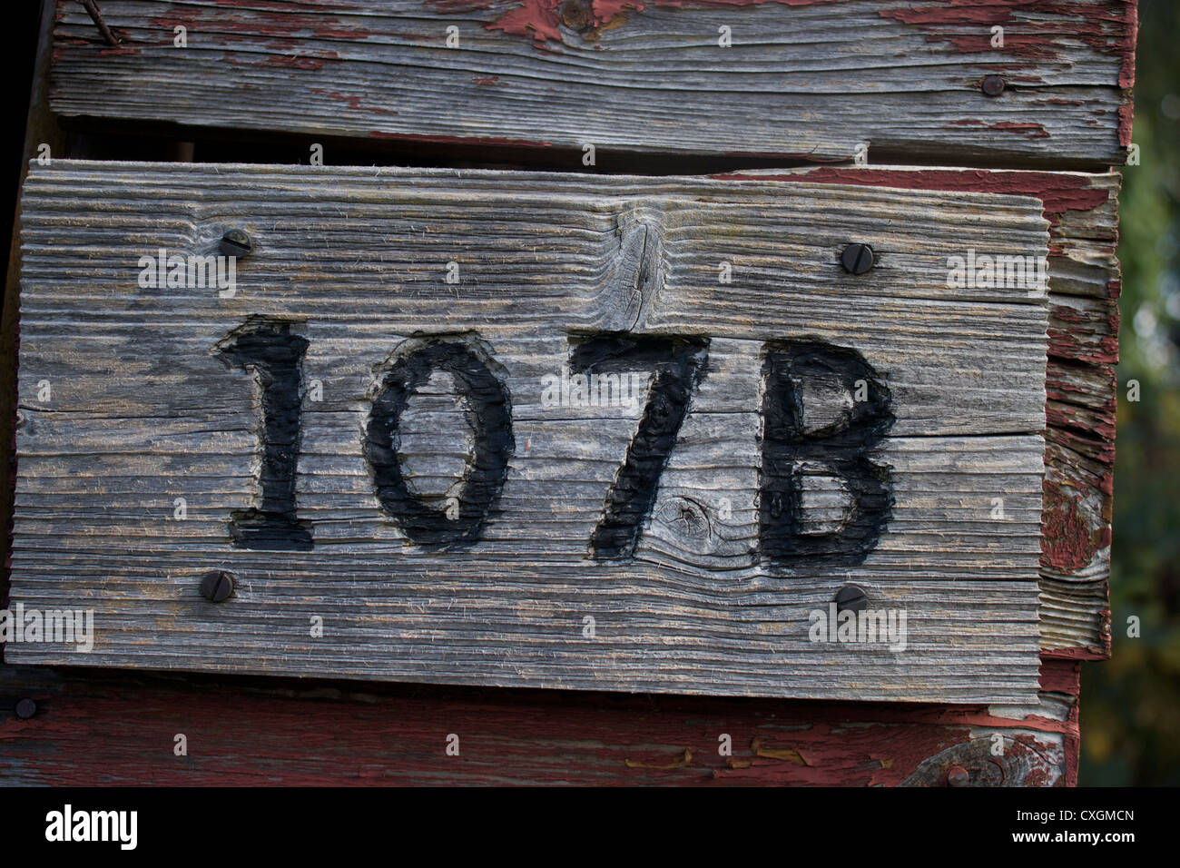 Number burnt in wood Stock Photo - Alamy